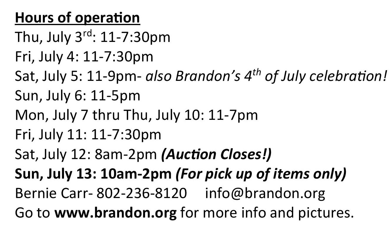 Great Brandon Auction - Brandon Chamber
